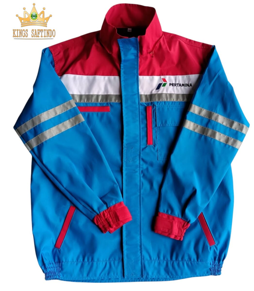 CUSTOM JAKET SAFETY/JAKET SERAGAM SAFETY BORDIR PERTAMINA/WEARPACK ...